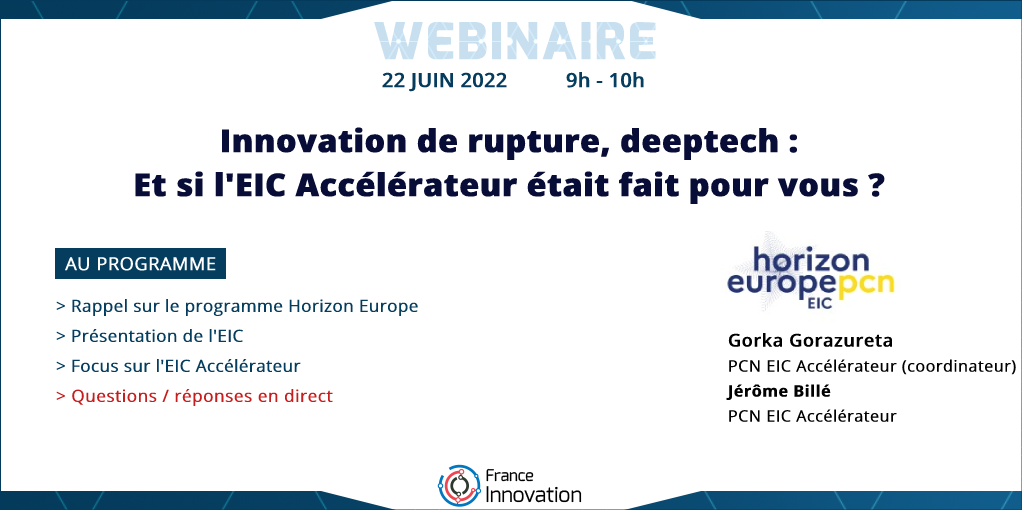 Innovation de rupture, deep tech : et si l’EIC Accélérateur était fait ...