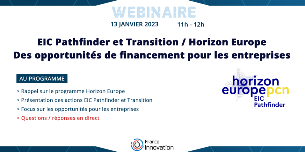 Les opportunités de financement EIC Pathfinder et Transition d’Horizon ...